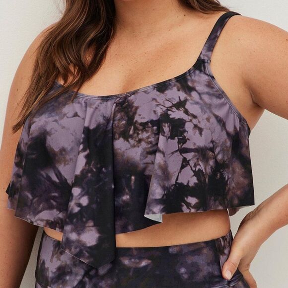 torrid | Swim | Torrid Plus Size X Wireless V Flounce Bikini Top In ...